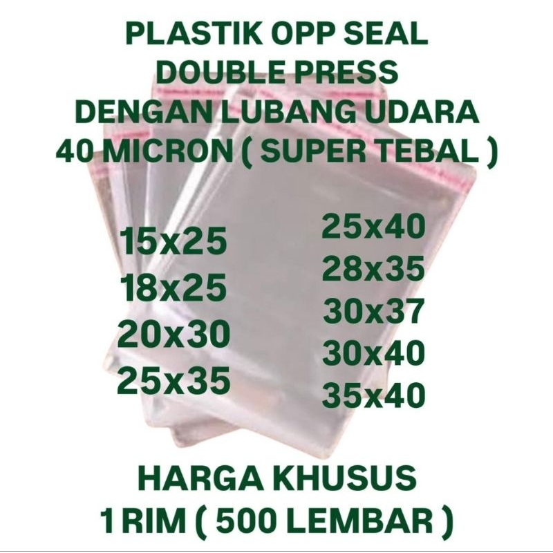 Jual 500 LEMBAR / PLASTIK OPP SEAL 40 MICRON / PLASTIK OPP LEM PACKING ...