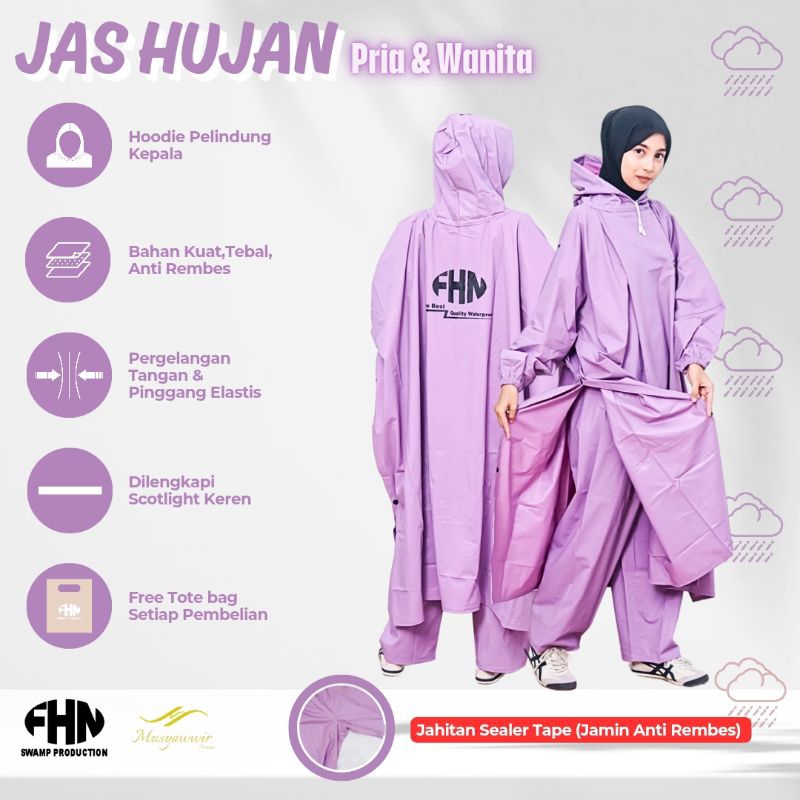 Jual Jas Hujan Mantol Dewasa FHN Ponco/kelelawar+Celana Bahan PVC Tebal ...