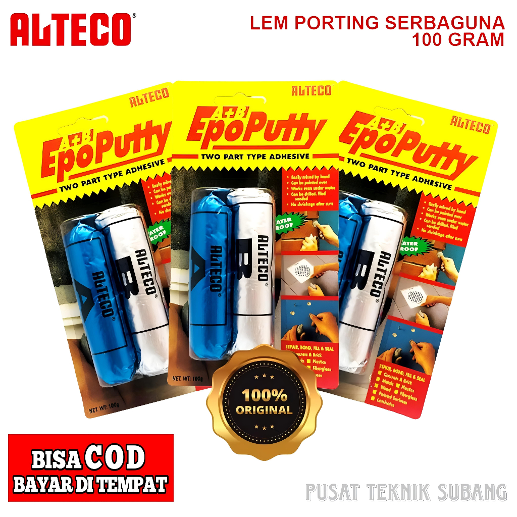 Jual Lem Epo Putty 100 Gram & 50 Gram / Lem Alteco Epoputty / Lem Porting / Lem Waterproof Glue ...