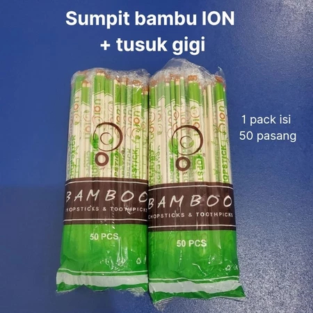 Jual OUTRED Sumpit bambu ion 1 pack isi 50 pasang dan tusuk gigi ...