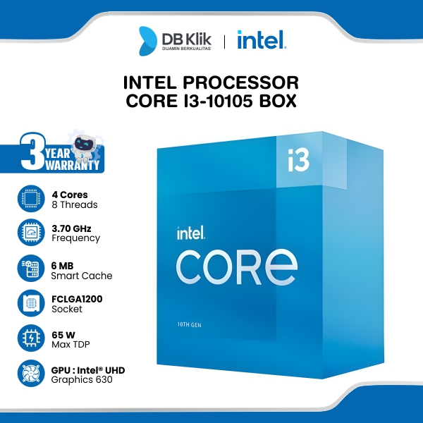 Jual Intel Processor Core I3-10105 Box 3.7Ghz Lga1200 - I3 10105 Box ...
