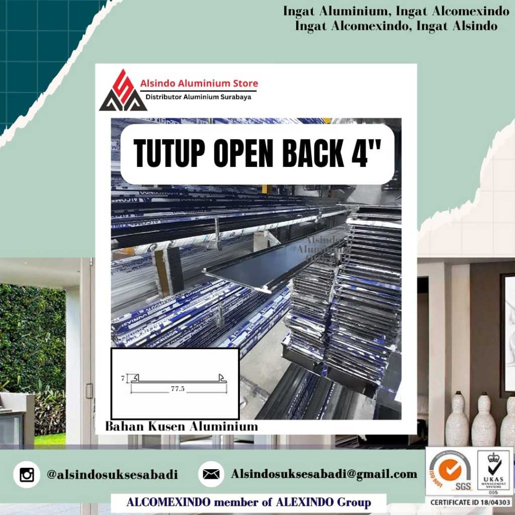 Jual TUTUP OPEN BACK 4" BAHAN PINTU ALUMINIUM ALCOMEXINDO | Shopee ...