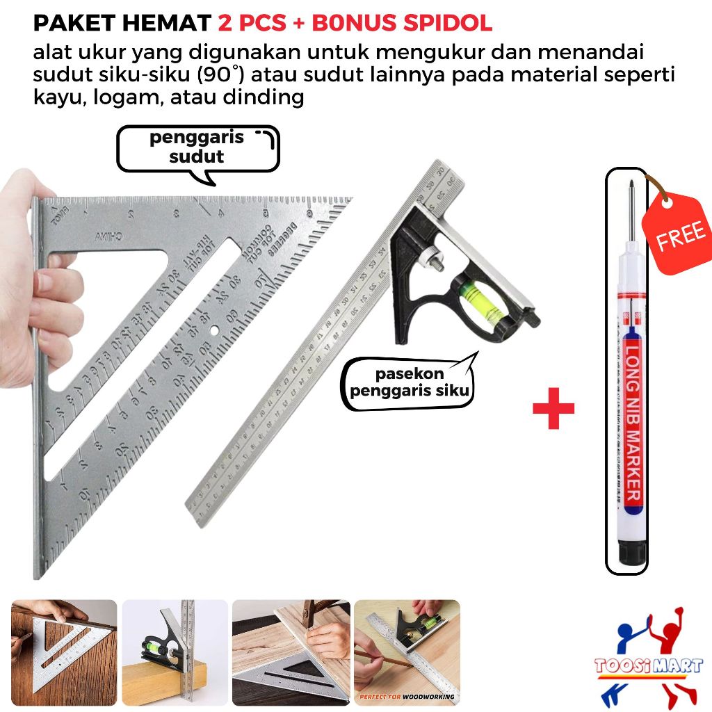 Jual Satu Set 2pcs Penggaris Water Pas Dan Penggaris Segitiga Speed ...