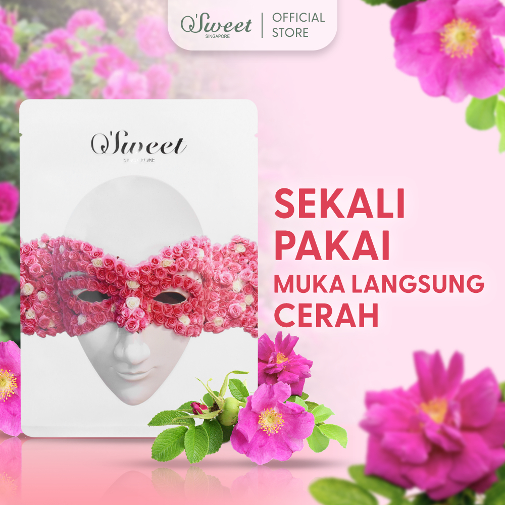 Jual O'Sweet Singapore Rose Mask Sheet | Masker Egg White | Brightening ...