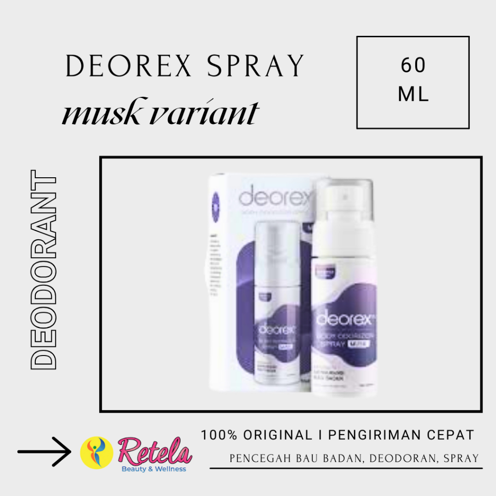 Jual DEOREX SPRAY BODY ODORIZER MUSK VARIANT 60 ML | Shopee Indonesia