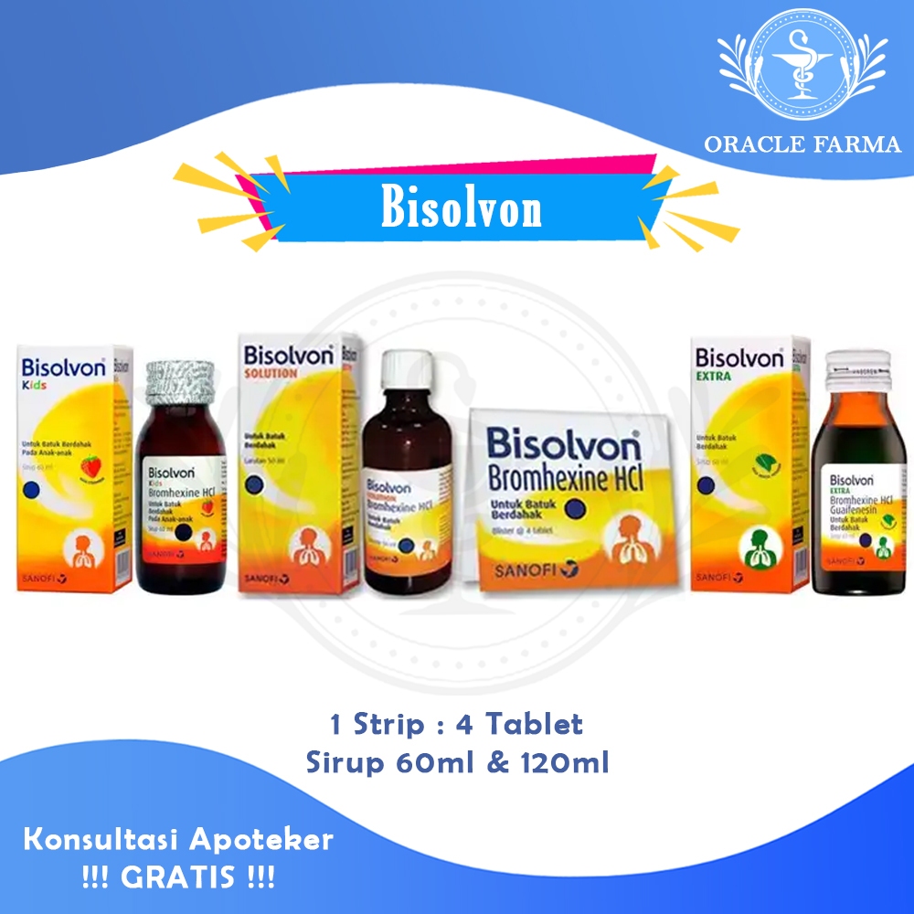 Jual BISOLVON TABLET, EXTRA, SOLUTION, KIDZ | Shopee Indonesia