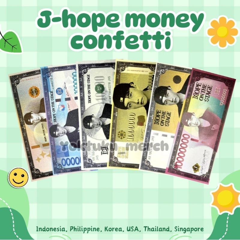 Jual J-Hope Money Confetti (Fanmade) (Indonesia, Philippine, Korea, USA ...