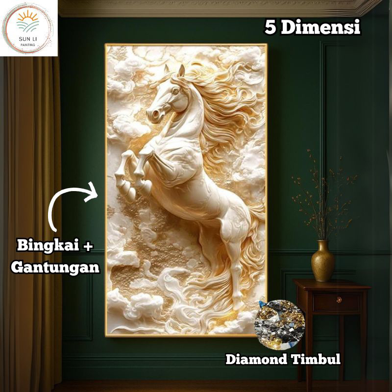 Jual SUNLIPAINTING 5D Painting Diamond Lukisan Porcelain - Model Kuda ...