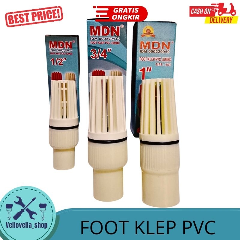 Jual Foot klep pvc jumbo foot valve saringan pompa air 1/2" 3/4" 1 ...
