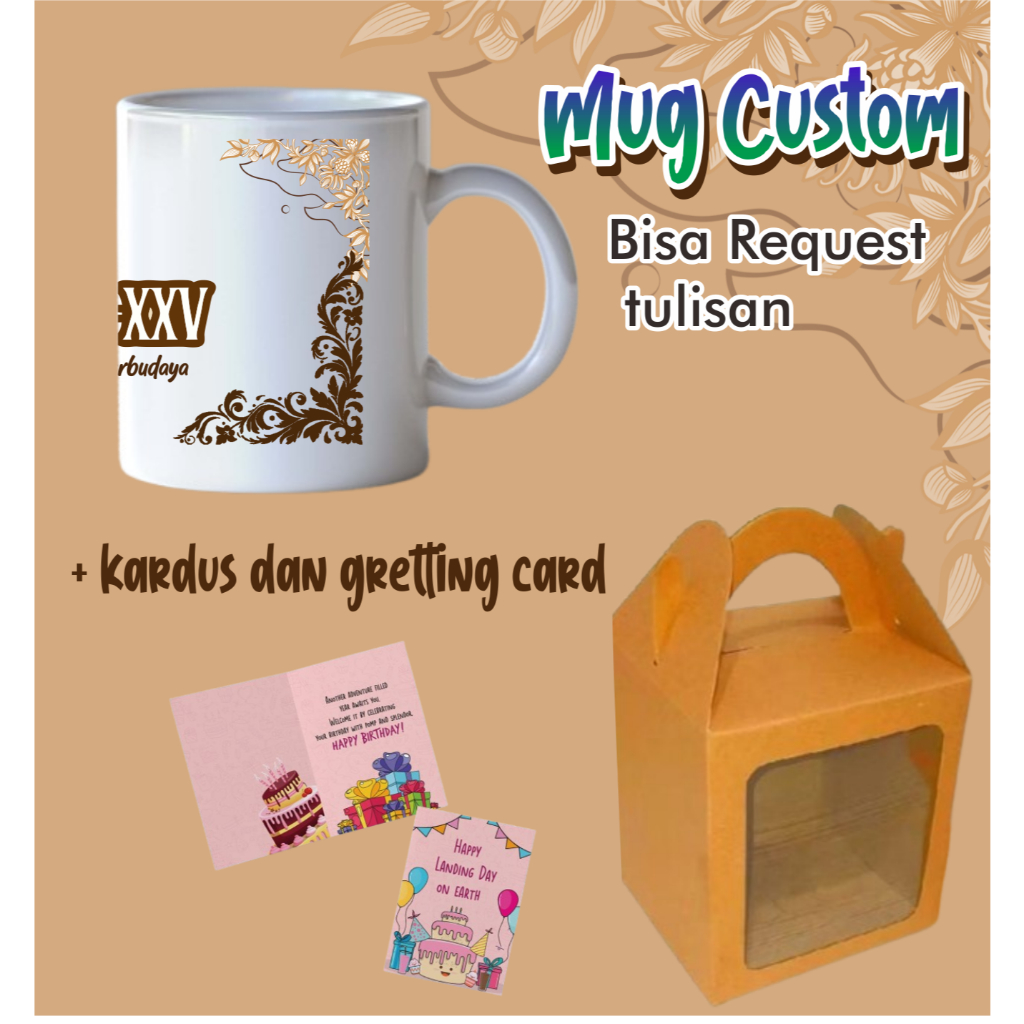 Jual Mug Custom + Box Mug Kraft dengan Jendela Mika + – Kemasan ...