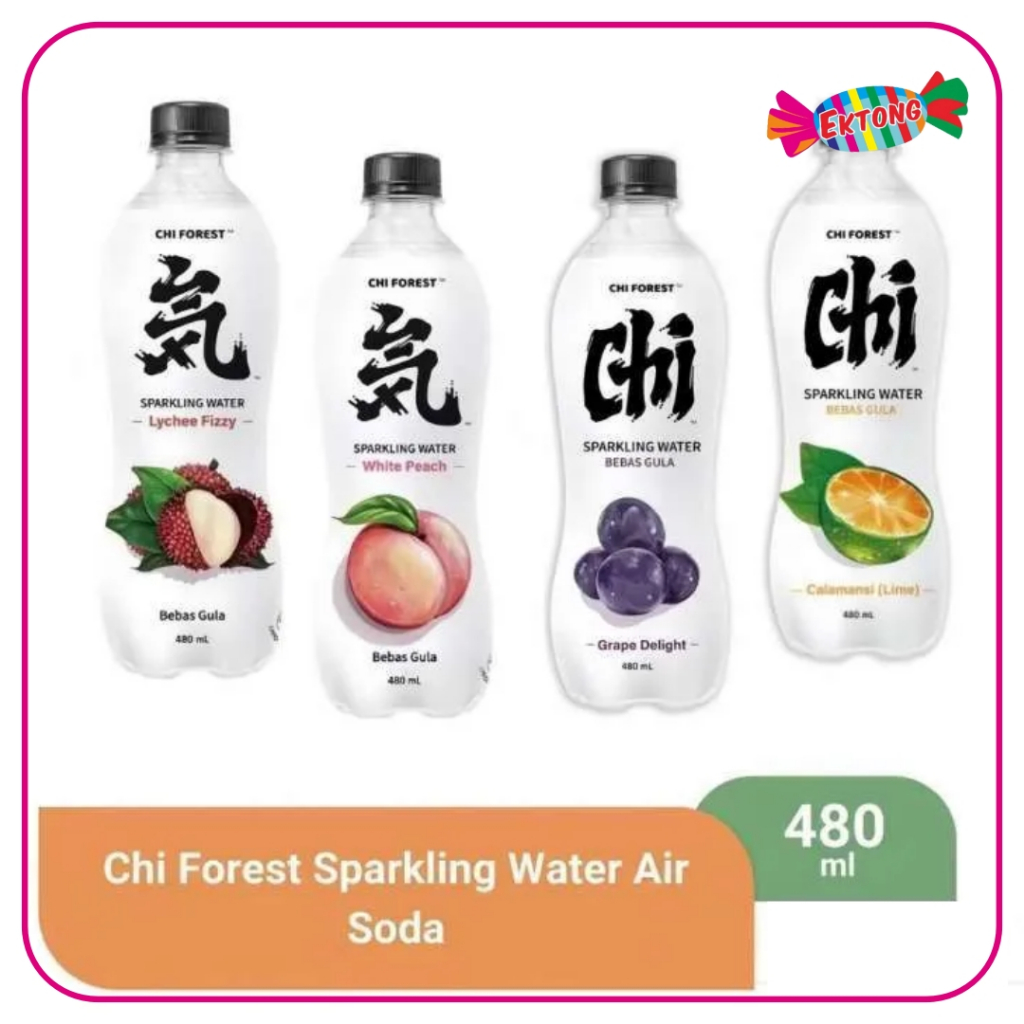 Jual CHI FOREST SPARKLING WATER (SUGAR FREE) 480ML - GRAPE / CALAMANSI ...