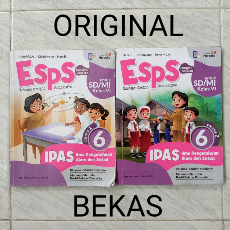 Jual Buku ESPS IPAS Volume 1 dan 2 Ilmu Pengetahuan Alam dan Sosial Kelas 6 VI SD MI Penerbit ...