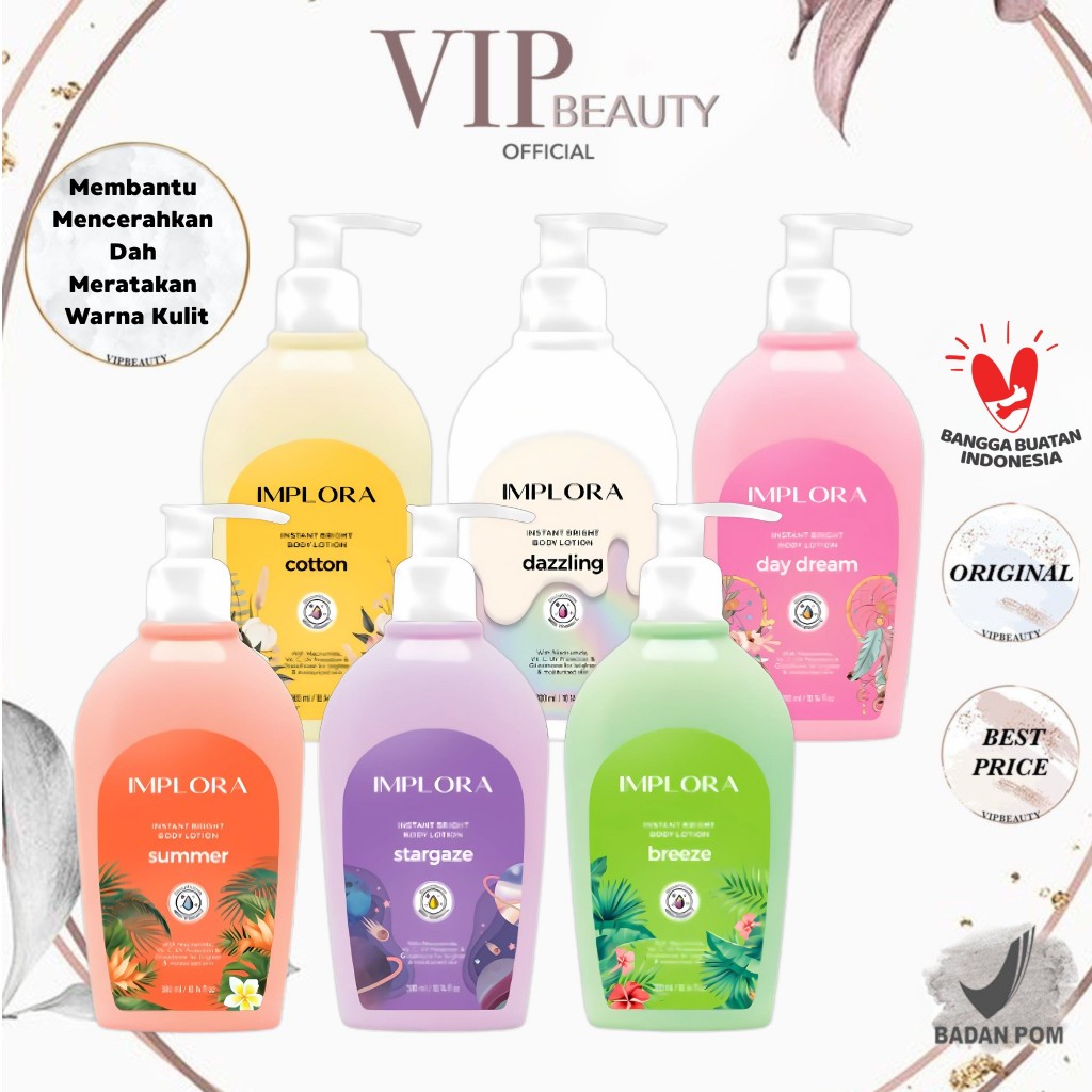 Jual IMPLORA Instant Bright Body Lotion 300ml | Shopee Indonesia