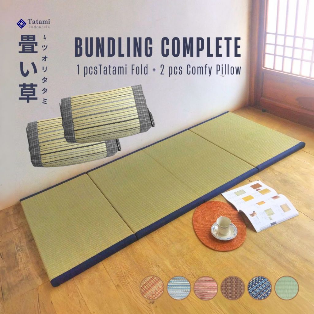 Jual BUNDLING: Tatami Lipat + Bantal Igusa Japanese Tatami Igusa Tikar ...