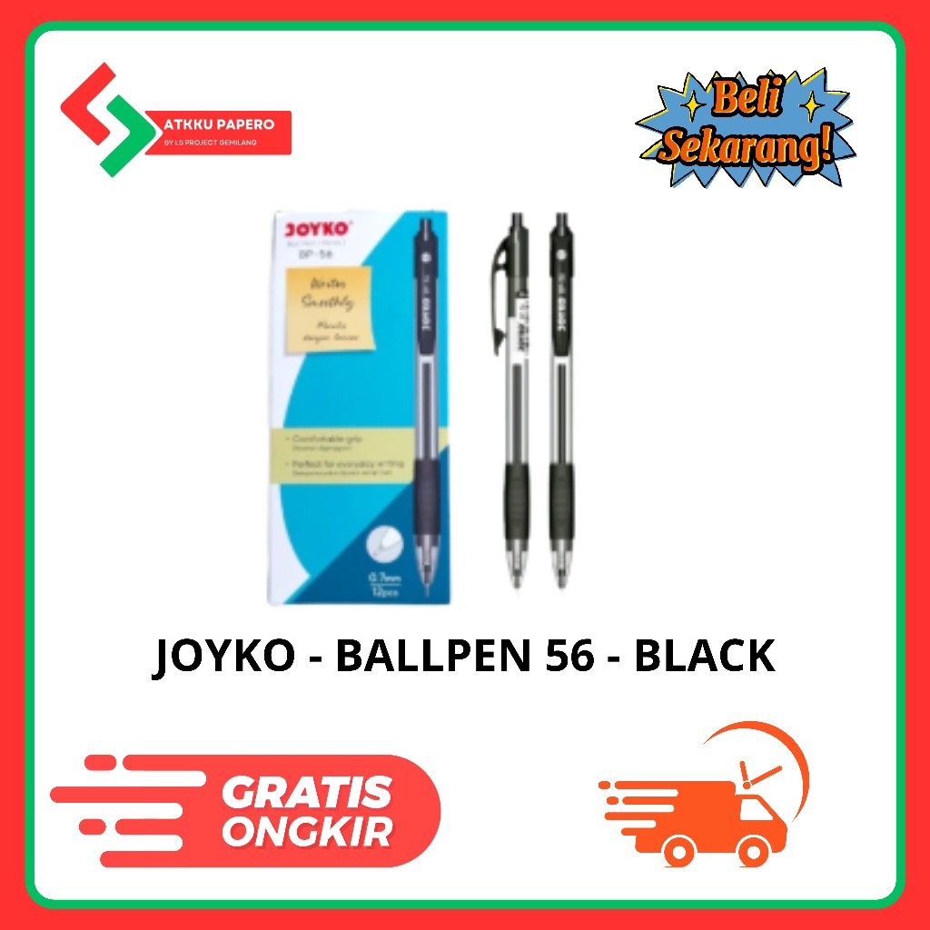 Jual PULPEN BP-56 JOYKO BLACK/BALPEN 56/PEN JOYKO/JOYKO STT | Shopee ...