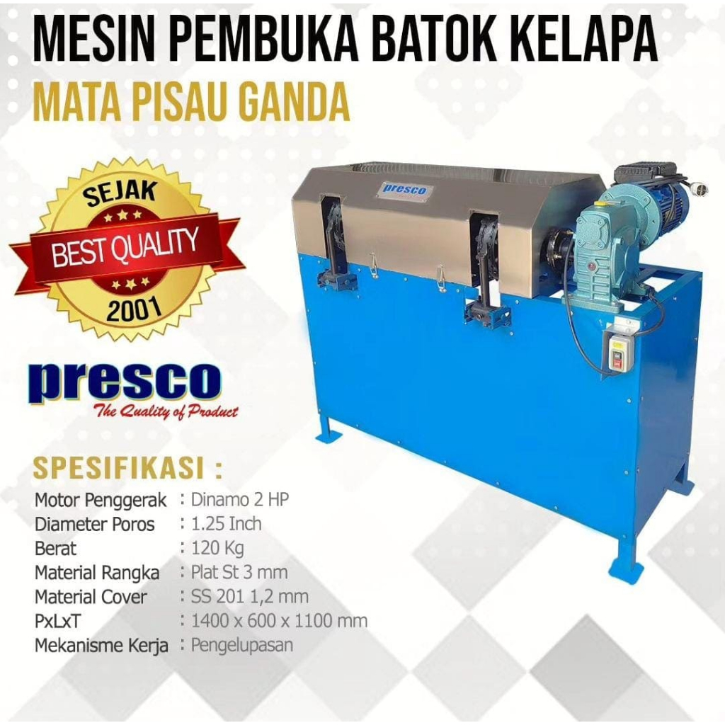 Jual Mesin Pembuka Batok Kelapa TIpe 2 Mata Pisau Kapasitas 500 Butir Perjam Presco | Shopee ...