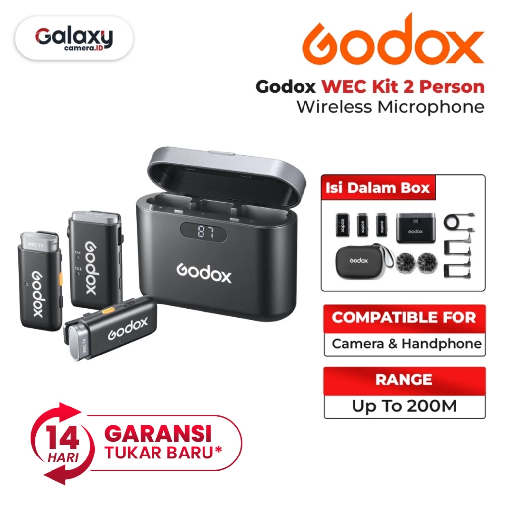 Jual Godox WEC Kit 2 Wireless Microphone Wec Kit2 2.4GHz Mic | Shopee ...