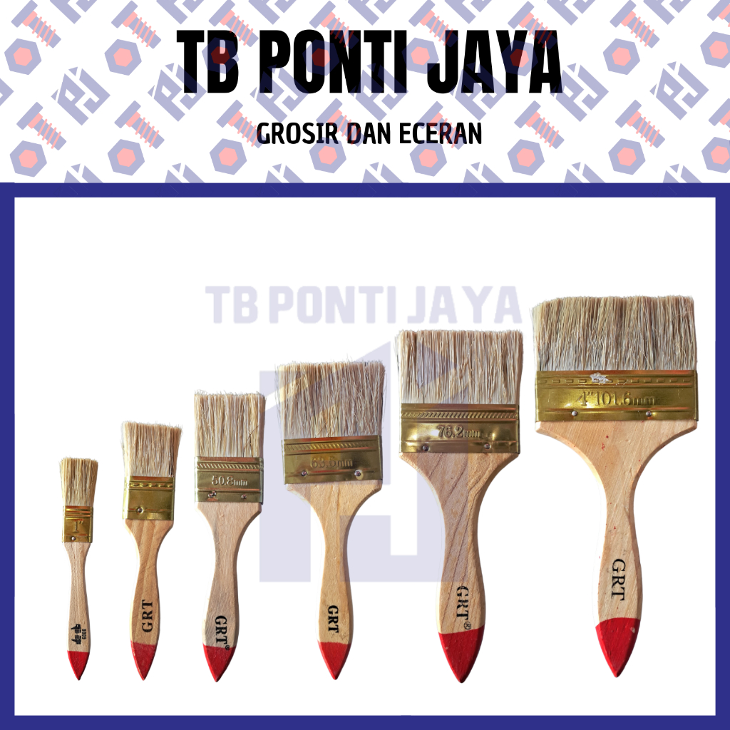 Jual Kuas Cat GRT / Kuas Cat Kayu Besi Tembok | Shopee Indonesia