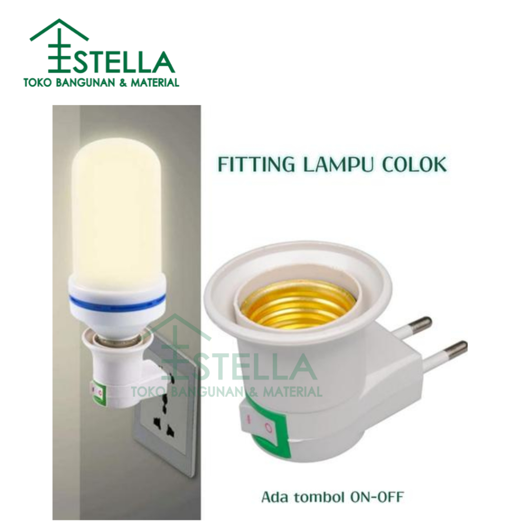 Jual Fitting Lampu Colok On Off + Switch E27 Lamp Holder / Estella ...