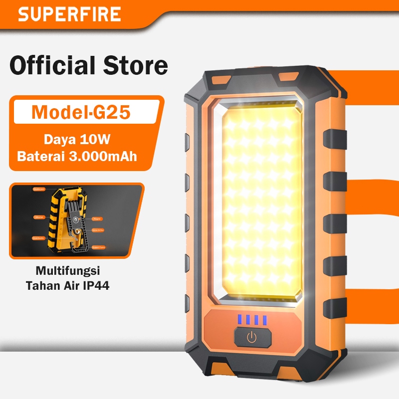 Jual Lampu Darurat SUPERFIRE G25 COB XPE Magnetik Rechargeable Super Terang LED Kuat Untuk ...