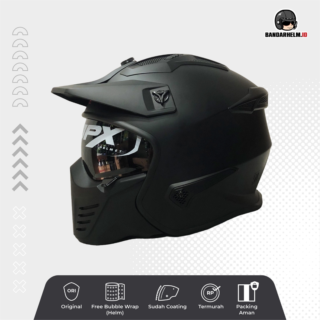 Jual Helm JPX MX 726 R Solid Black Doff / Helm Jpx MX726r | Shopee Indonesia