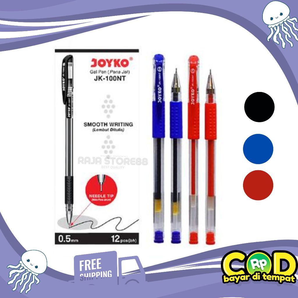 Jual Gel Pen Joyko JK-100NT 0.5 Mm (12 PCS) | Shopee Indonesia