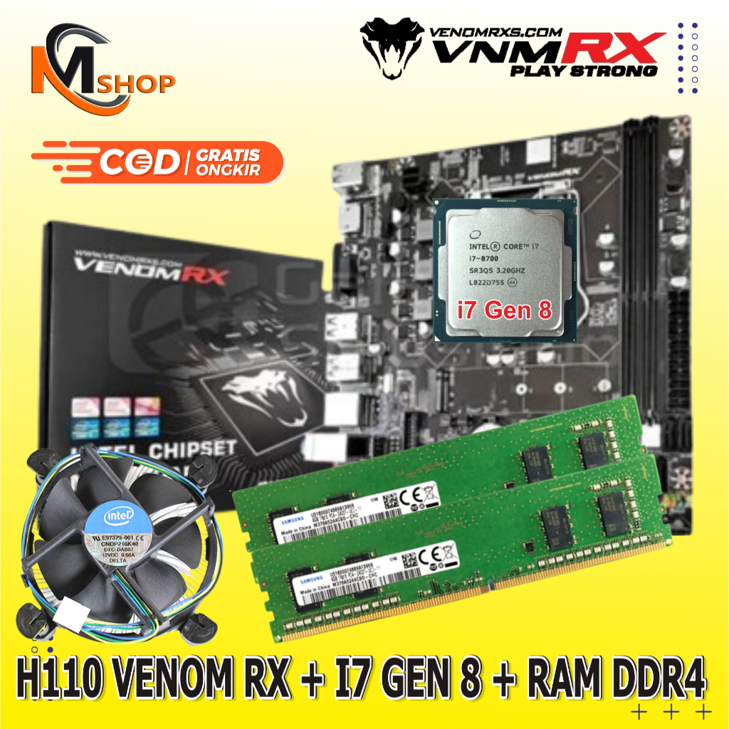 Jual Paket Motherboard Mainboard Mobo H110 Venom RX New LGA 1151 dan ...