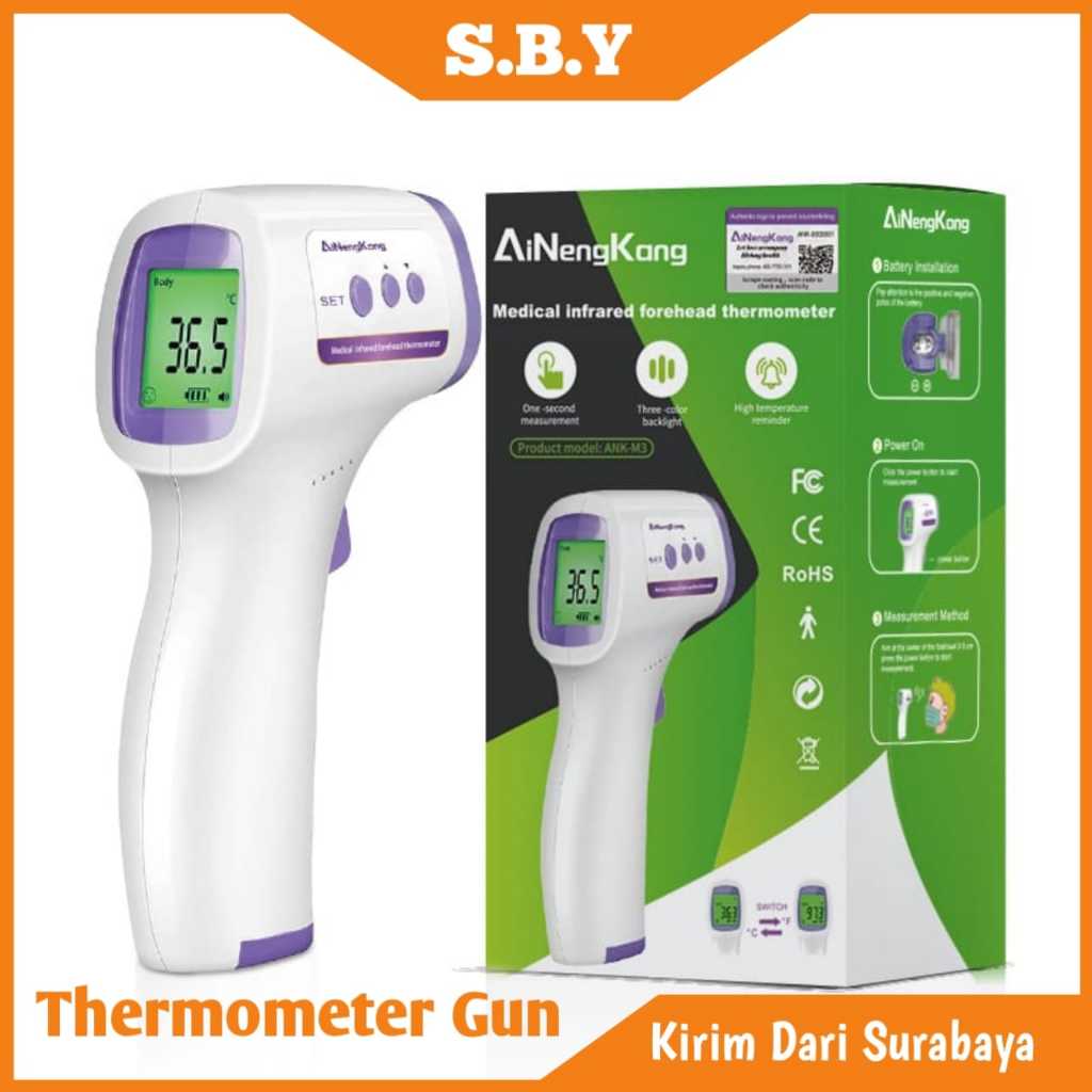 Jual Thermo Gun Digital Termometer Tembak Thermometer Infrared Murah Original hermometer Gun ...