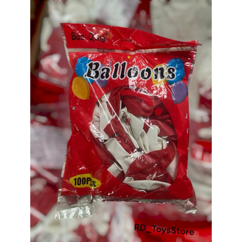 Jual balon merah putih isi 100 pics/balon acara/balon bulat | Shopee ...