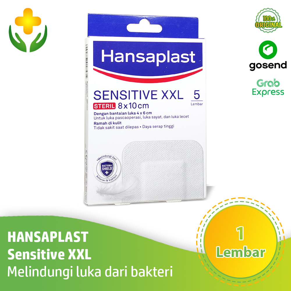 Jual Hansaplast Sensitive XXL 8 x 10 cm Plester 1 Lembar - Plester ...