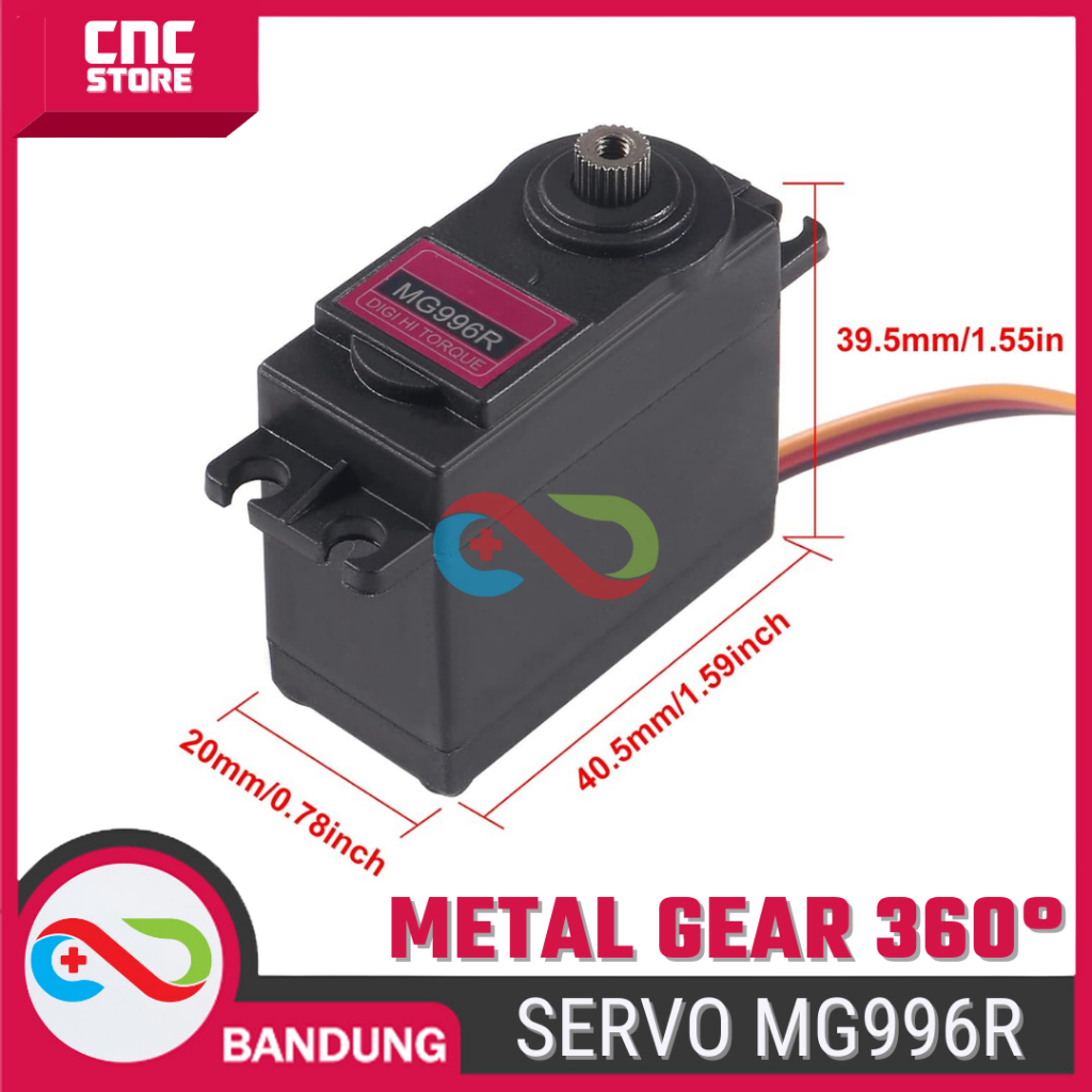 Jual Motor Servo MG996R 360 Derajat – Metal Gear Continuous Servo untuk Arduino dan Robotika ...