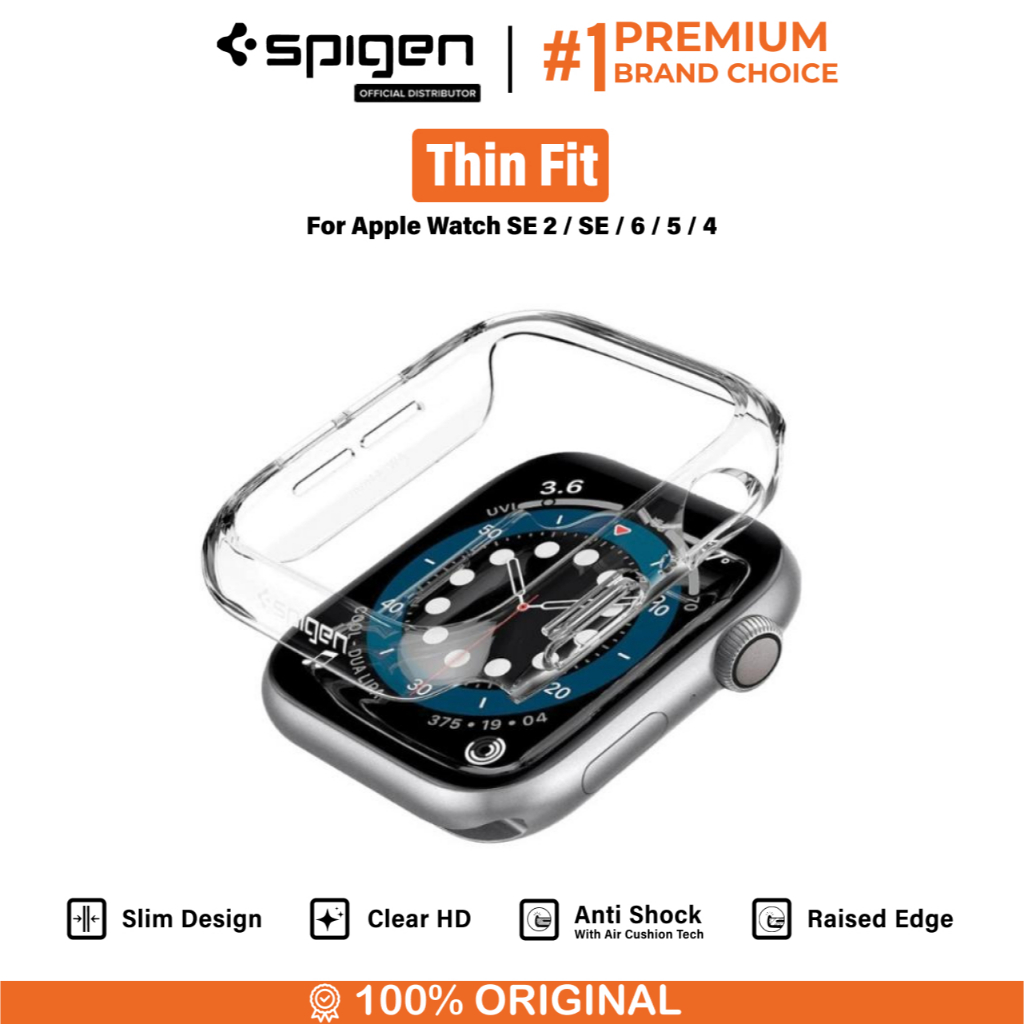 Jual Case Apple Watch SE 2/6/5/4 44mm / 40mm Spigen Thin Fit Slim ...