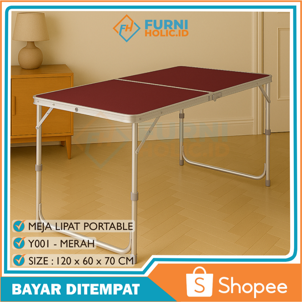 Jual FURNIHOLIC Meja Lipat Portable Meja Lipat Koper Meja Outdoor Serbaguna Meja Lipat Kaki ...