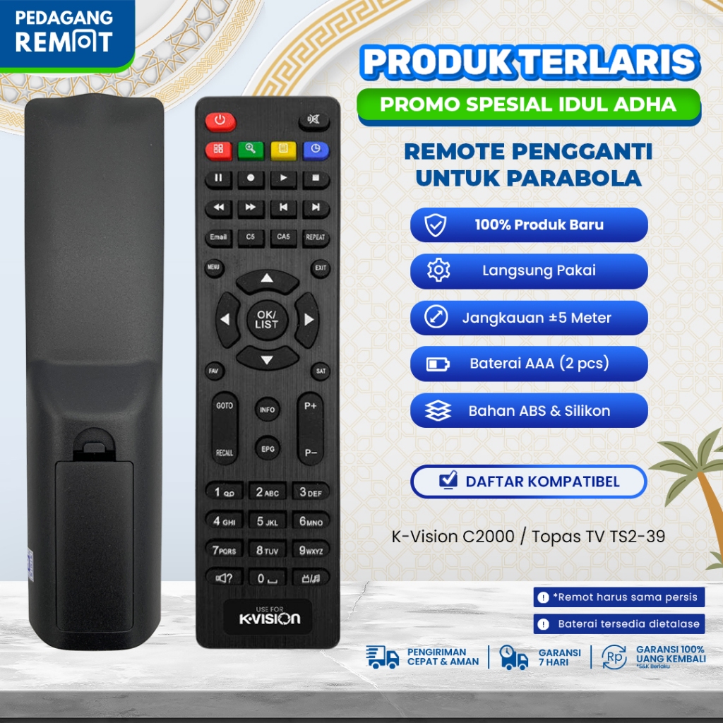 Jual Remot Remote Receiver Parabola K-Vision Bromo C2000 / Topas TV TS2 ...