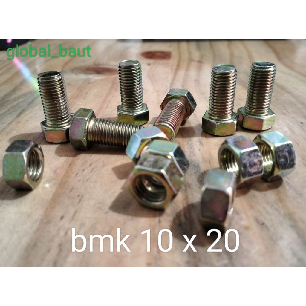 Jual baut mur 10 x 20 baut kunci 14 ( pcs ) | Shopee Indonesia