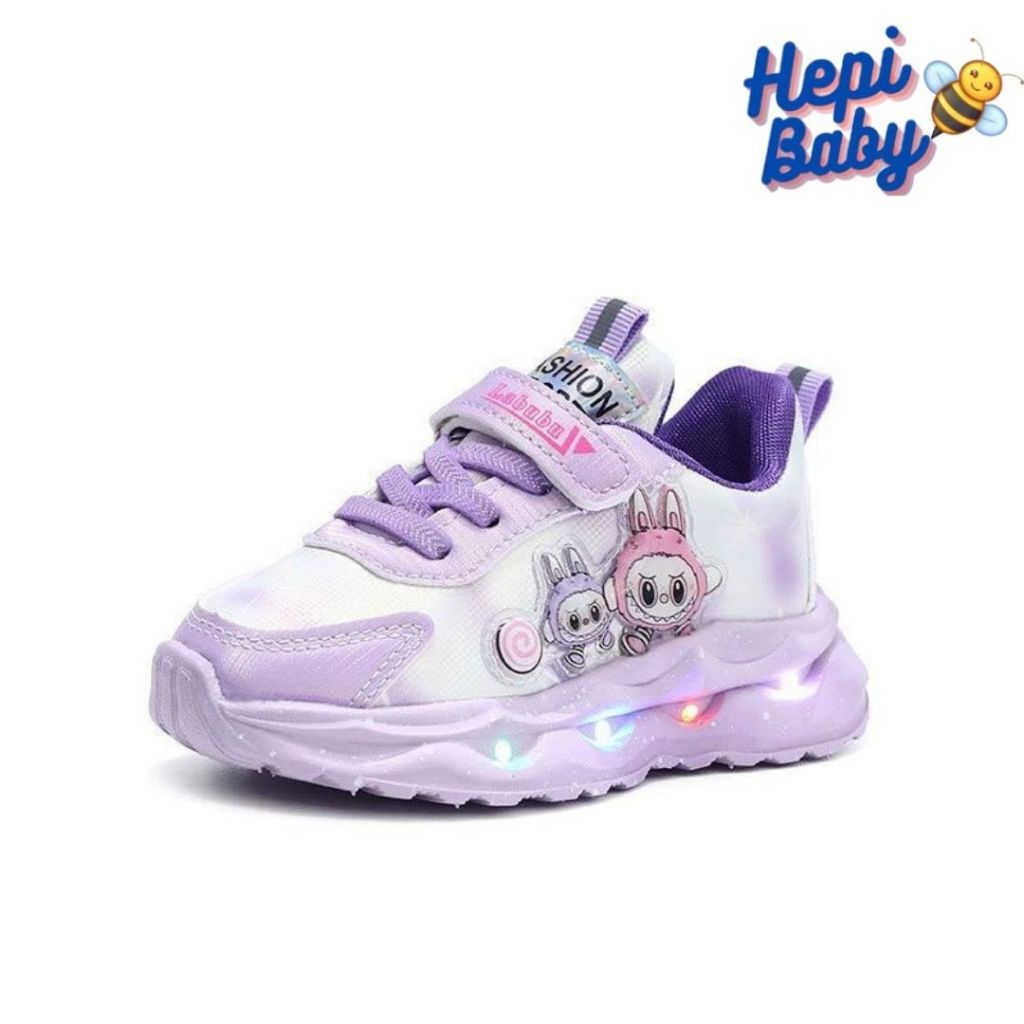 Jual Hepibaby LABUBU LOLIPOP Sepatu Sneakers Anak Perempuan LED Menyala ...