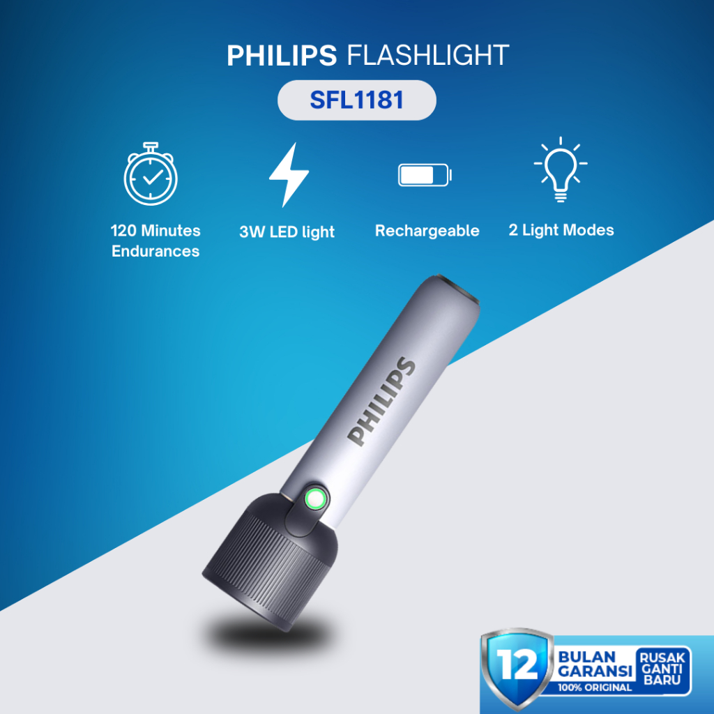 Jual Philips - Rechargeable Flashlight Multifungsi SFL 1181/56 untuk ...