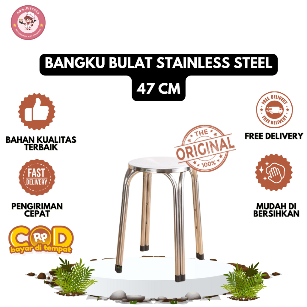 Jual King Balance Kursi Besi Stainless steel BANGKU BULAT STAINLESS ...