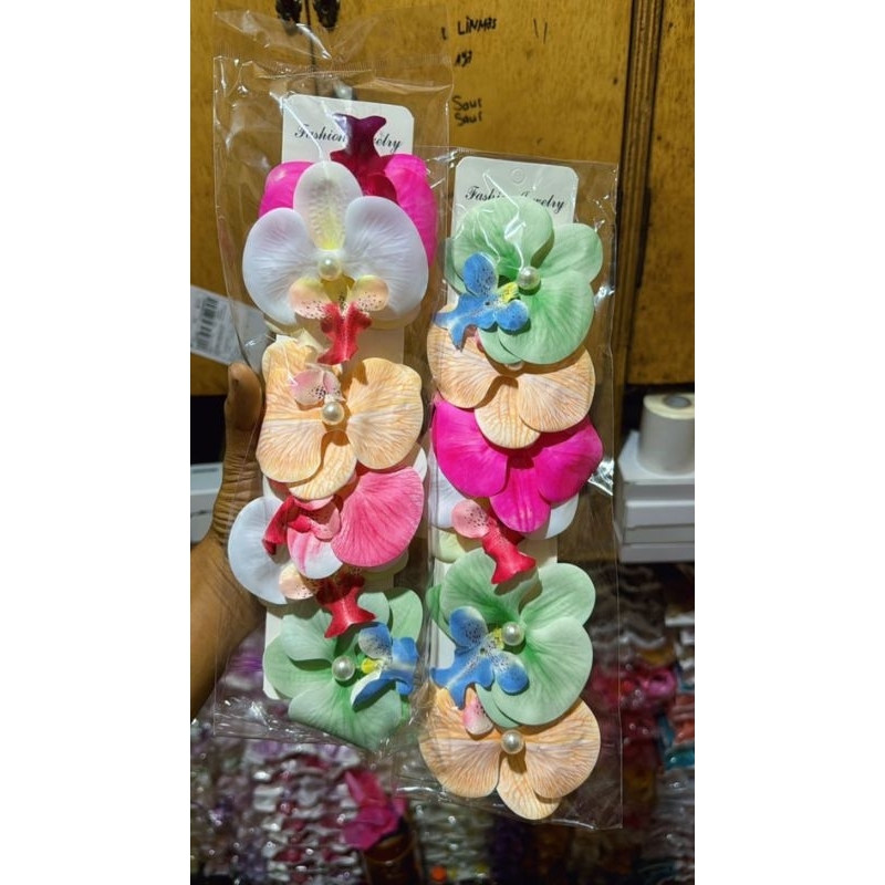 Jual ( Isi 6 pcs) jepit rambut bunga anggrek fashion wanita/jepit bebek ...