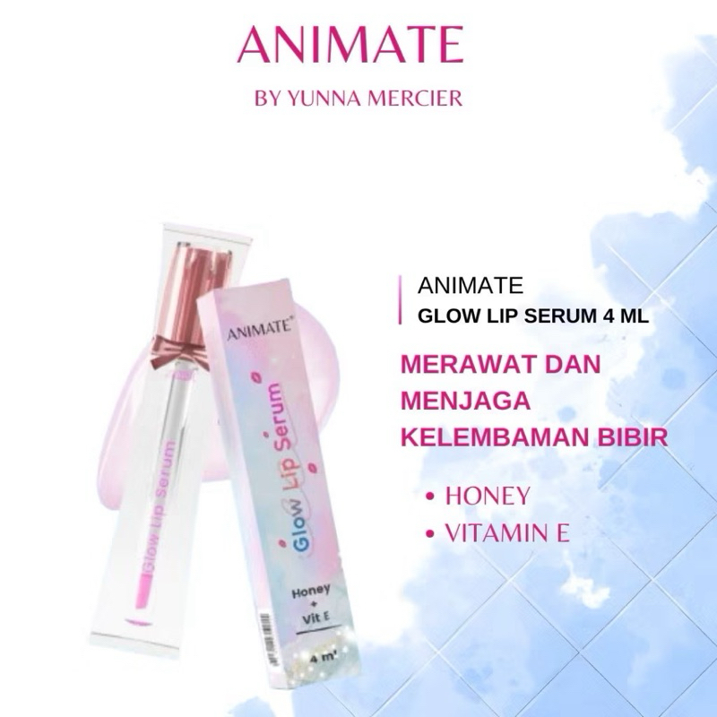 Jual ANIMATE Glow Lip Serum With Honey + Vitamin E 4 ml - Serum ...
