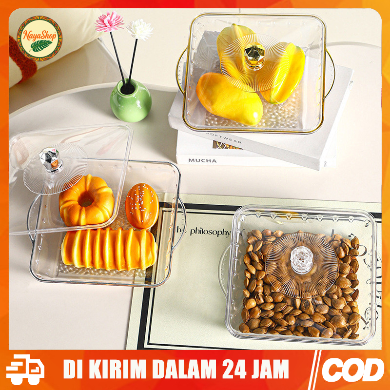 Jual Tempat buah Tempat Roti aesthetic Nampan dengan tutup | Shopee ...