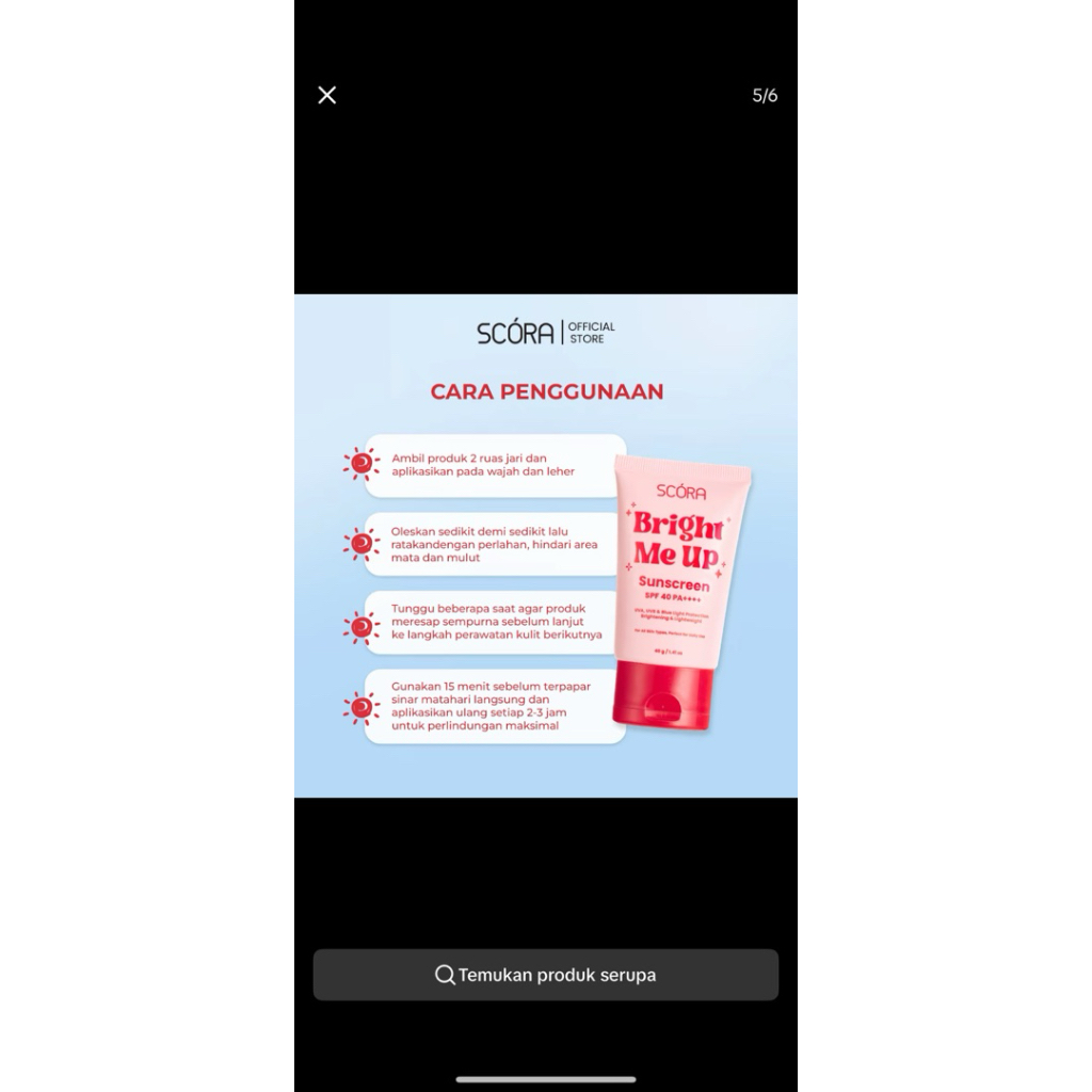 Jual (SIAP KIRIM) SCORA Bright Me Up sunscreen 40ml | Shopee Indonesia