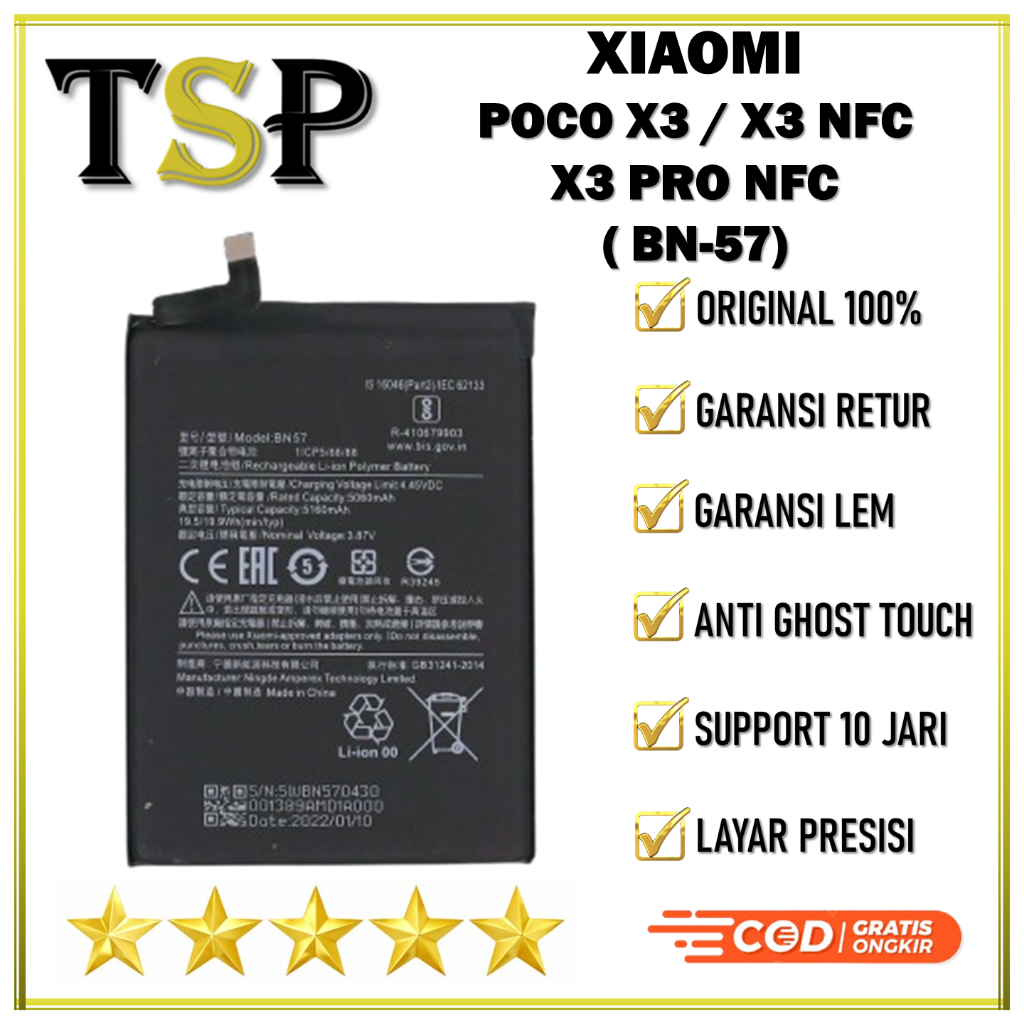 Jual BATERAI XIAOMI BN-57 Xiaomi POCO X3 / X3 NFC / X3 PRO NFC Batre ...
