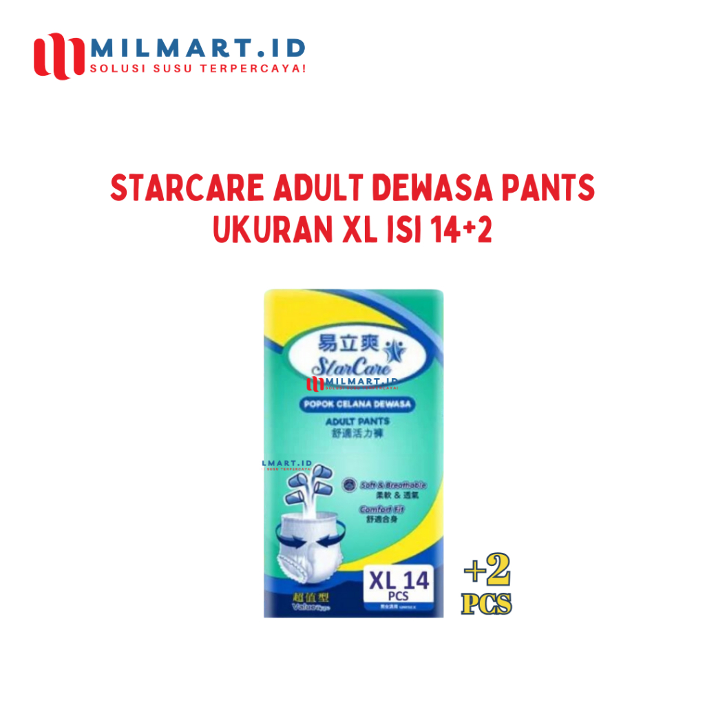 Jual STARCARE ADULT PANTS XL 14+2 POPOK CELANA DEWASA EKONOMIS KEMASAN JUMBO | Shopee Indonesia