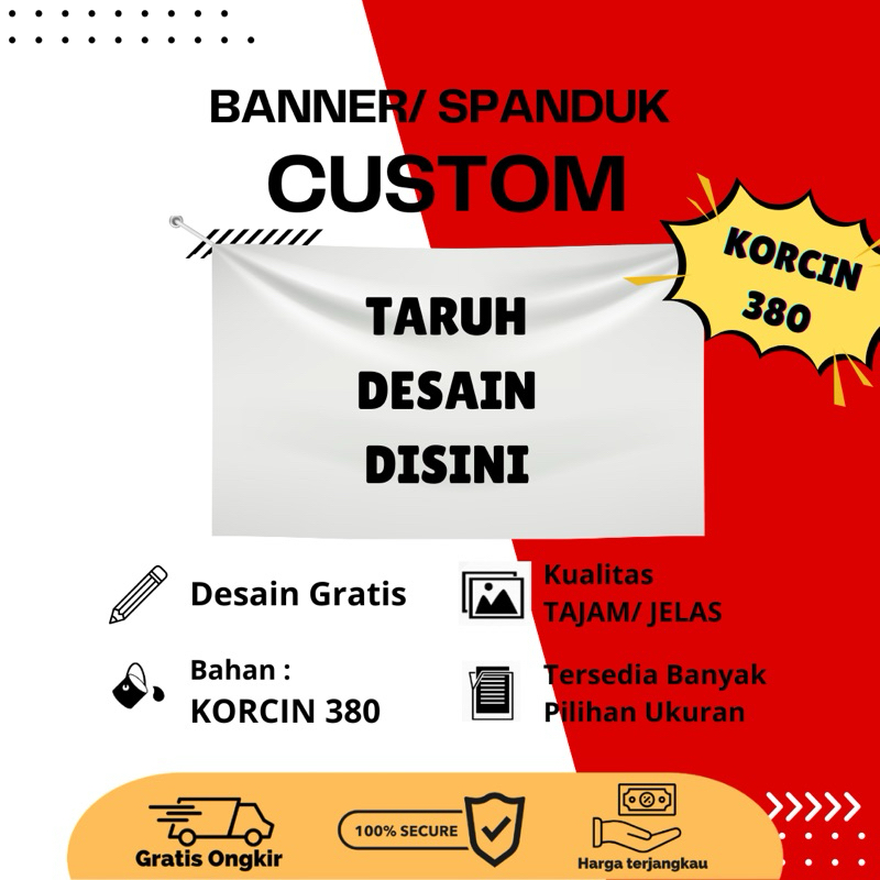Jual CETAK PRINT BAHAN KORCIN 380 BANNER SPANDUK BALIHO T-BANNER CUSTOM ...
