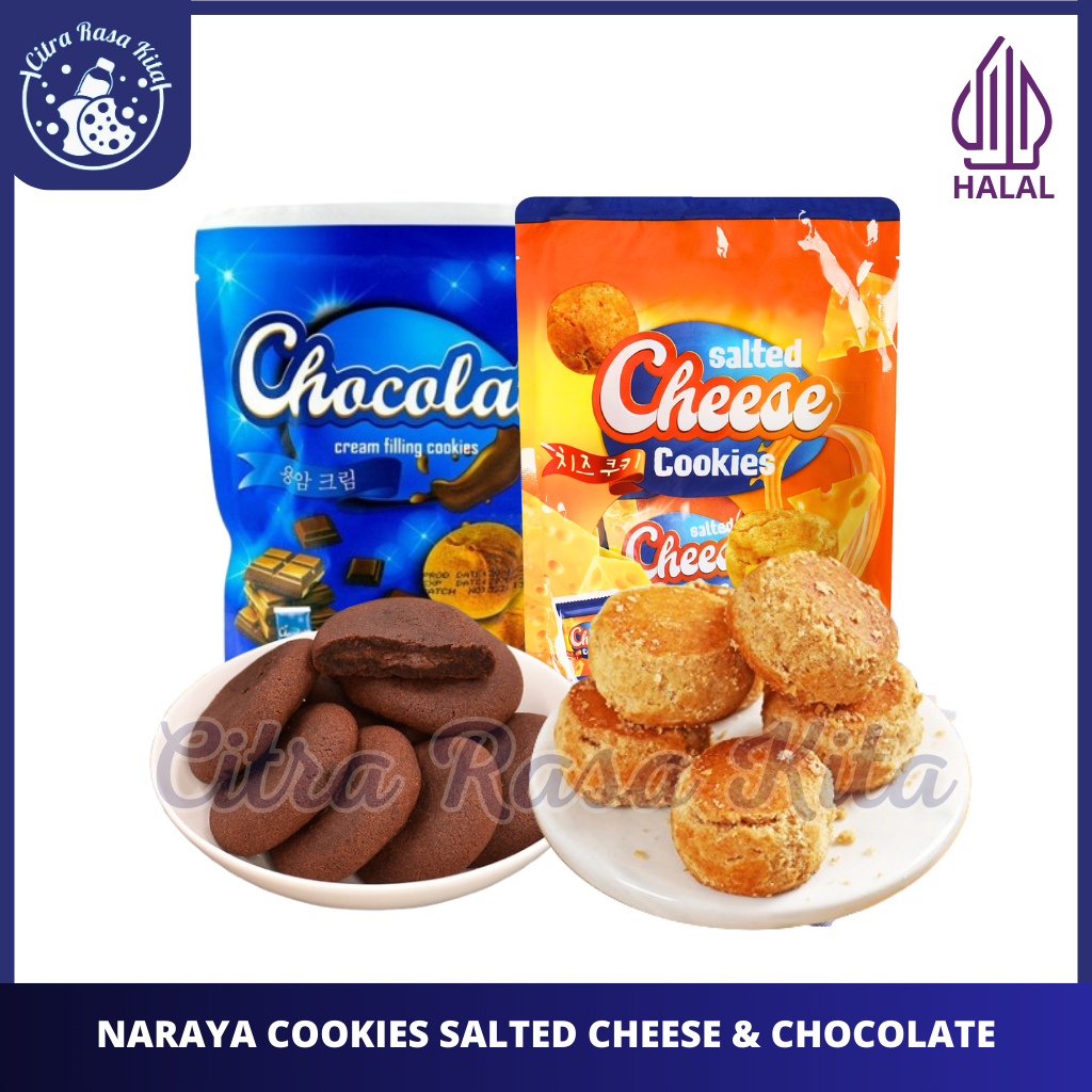 Jual Naraya Cookies Salted Cheese & Chocolate Halal 84g - 90g | Shopee ...