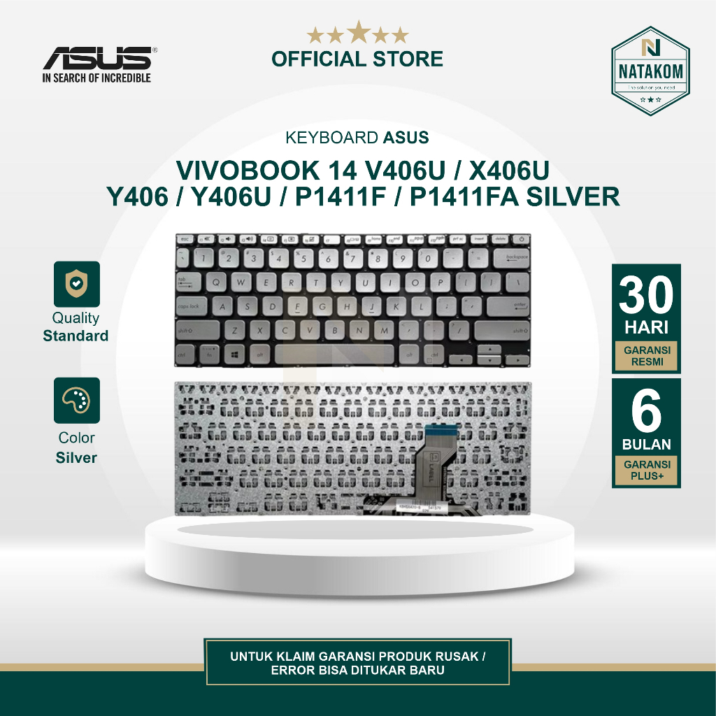 Jual KEYBOARD ASUS VIVOBOOK 14 V406U X406U Y406 Y406U P1411F P1411FA ...