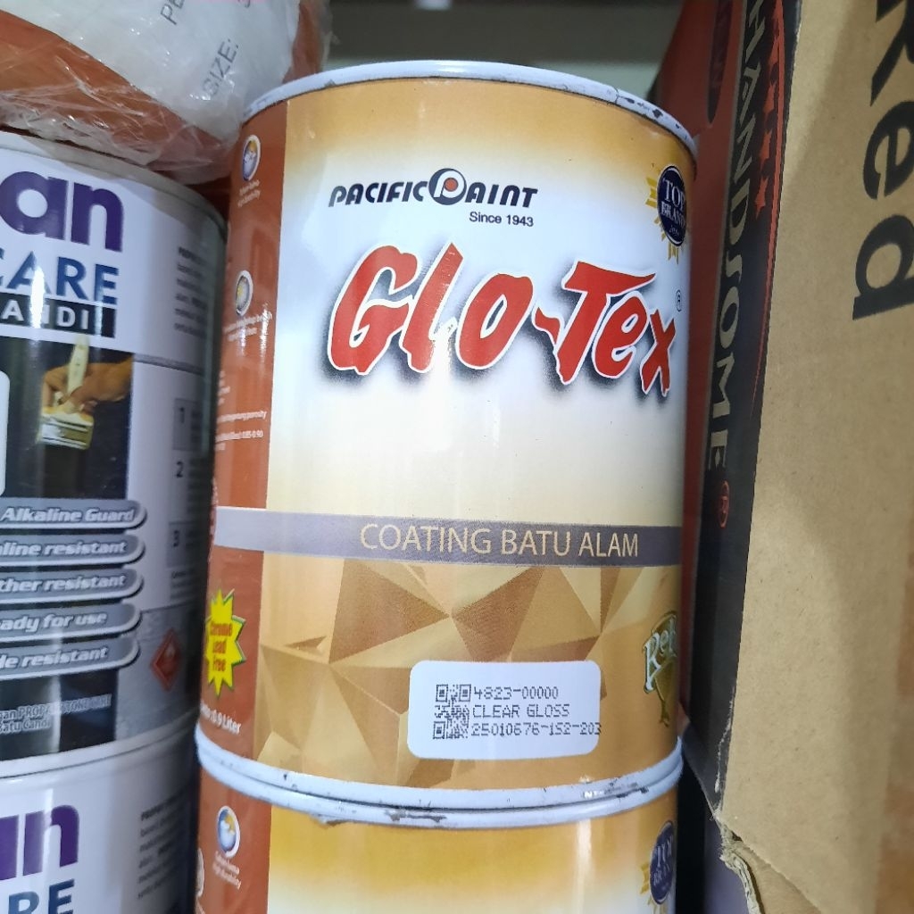 Jual Cat Batu Alam 1 kg merk Glo-Tex warna Clear Gloss / Coating Batu ...