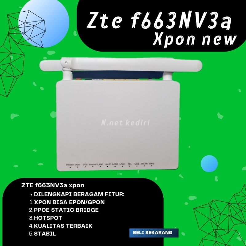 Jual zte f663NV3a +ADAPTOR NEW paling stabil s xpon onu bisa epon gpon ...