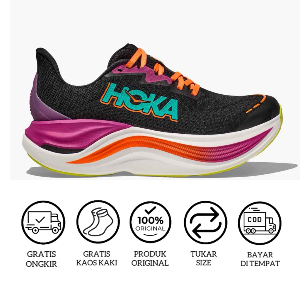 Jual HOKA ORIGINAL SKYWARD X BLACK/ELECTRIC AQUA | Shopee Indonesia